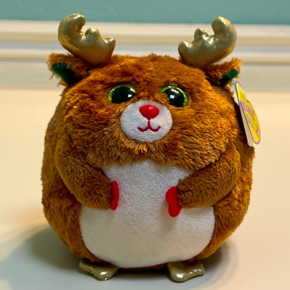 Ty | Toys | Ty Reindeer Beanie Ballz Mistletoe Christmas Plush | Poshmark